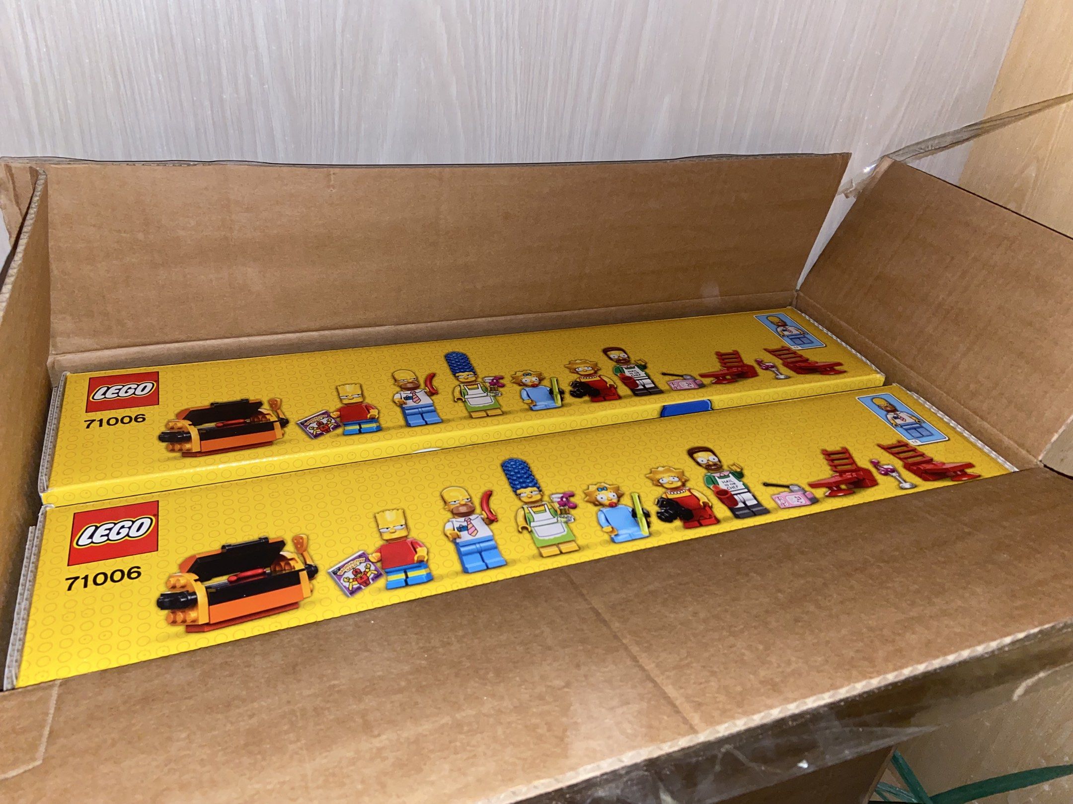 連大紙箱 兩盒 Lego 樂高 71006 the simpsons house Bart homer Marge Maggie Lisa ...
