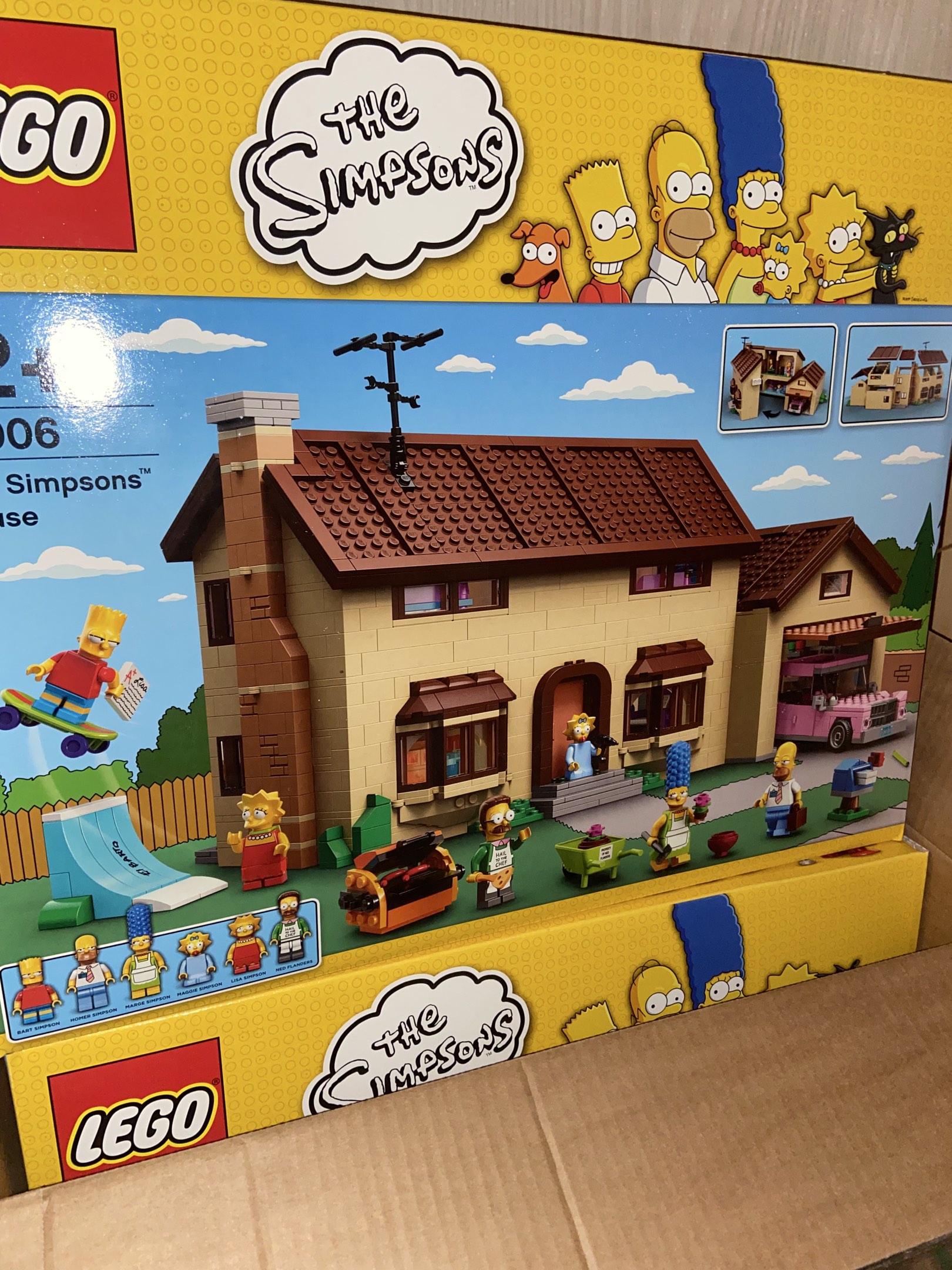 連大紙箱 兩盒 Lego 樂高 71006 the simpsons house Bart homer Marge Maggie Lisa ...