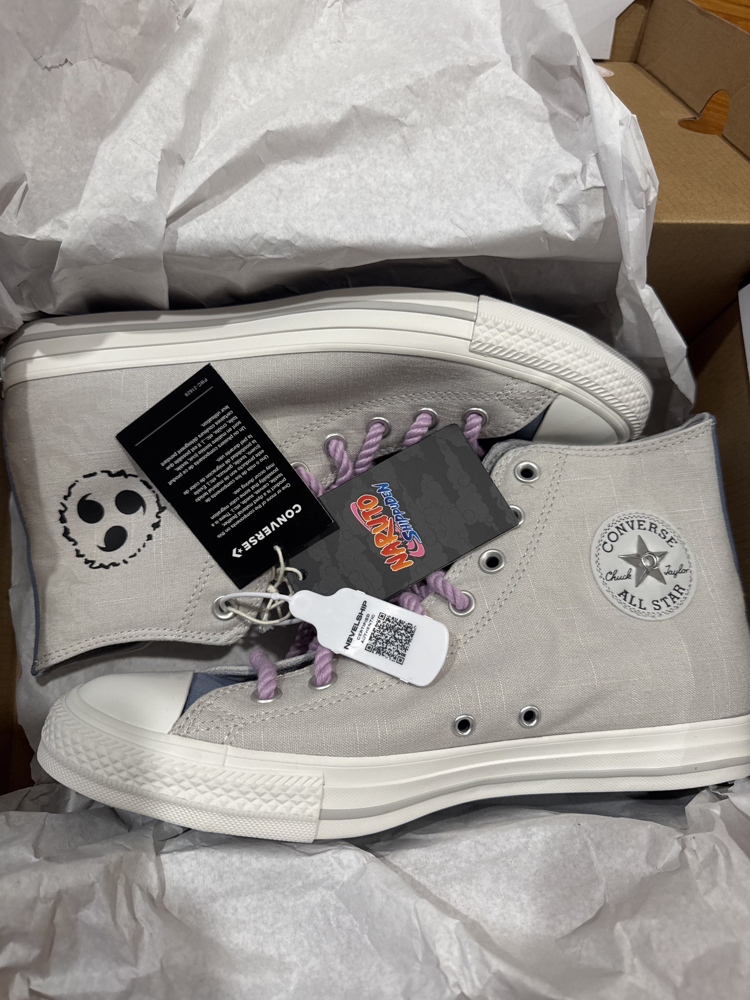Converse x Naruto Shippuden (SASUKE) High Top Sneakers, Men's Fashion ...