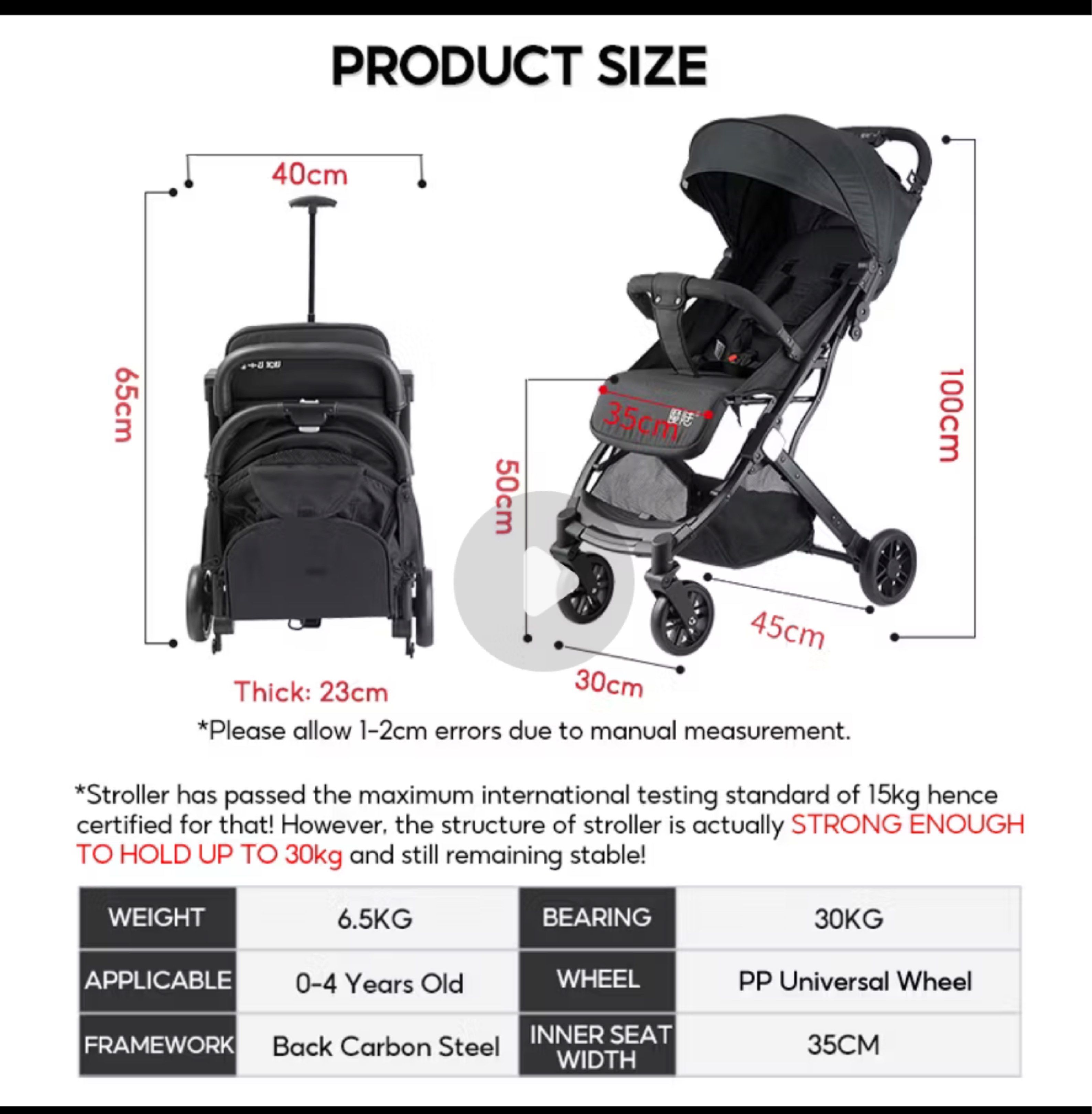 OSAD Cabin Stroller - Black, Babies & Kids, Going Out, Strollers on ...