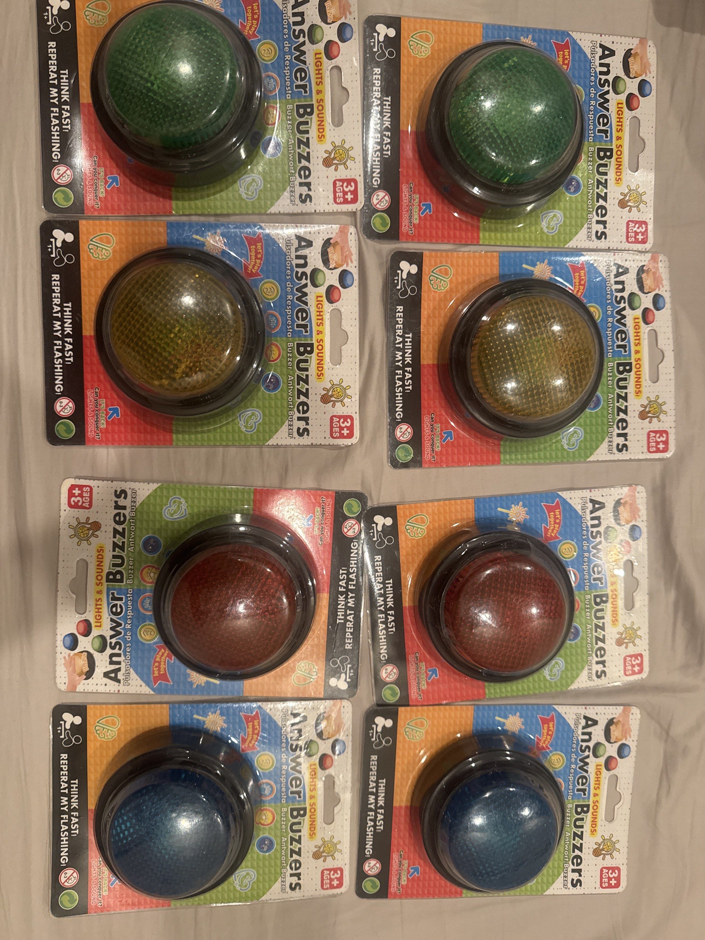 8 Answer Game Buzzers - Lights & Sounds with batteries, Hobbies & Toys ...