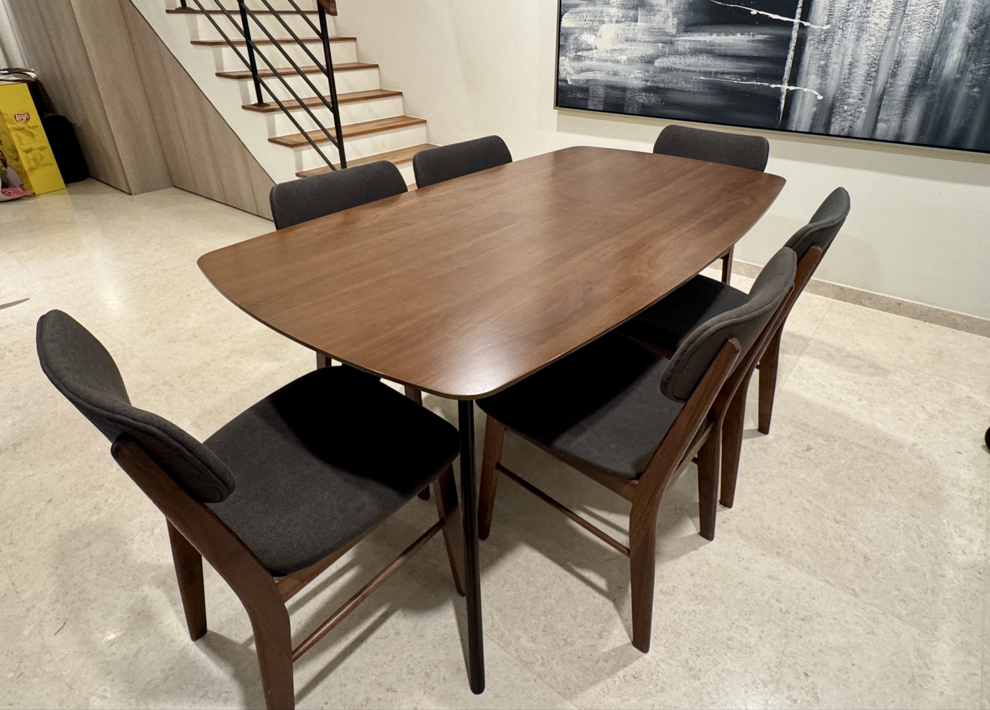 Commune Crimson Wooden Dining Table Set, Furniture & Home Living ...