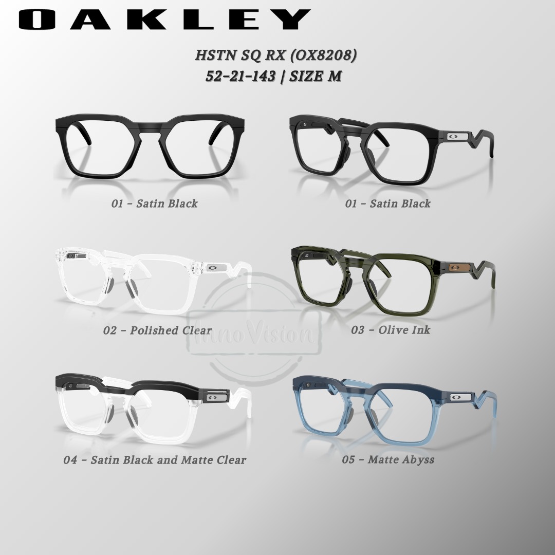 Oakley 2026 HSTN SQ RX (OX8208) Square Glasses Frame Size: 52-21-143 ...
