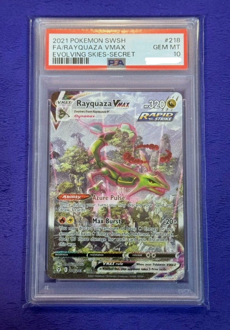 [PSA 10 Eng] Rayquaza VMAX 218/203 Alt Art Evolving Skies GEM MINT ...