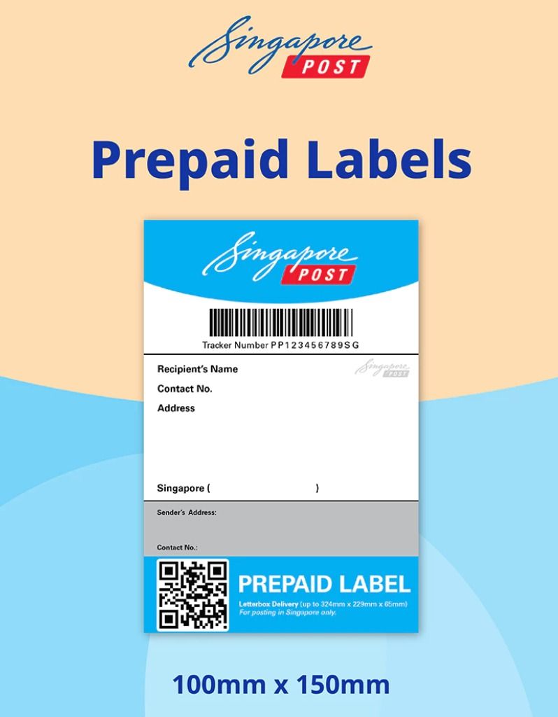 10 Pieces Singapore Post Prepaid Labels - 100mm x 150mm, Everything ...
