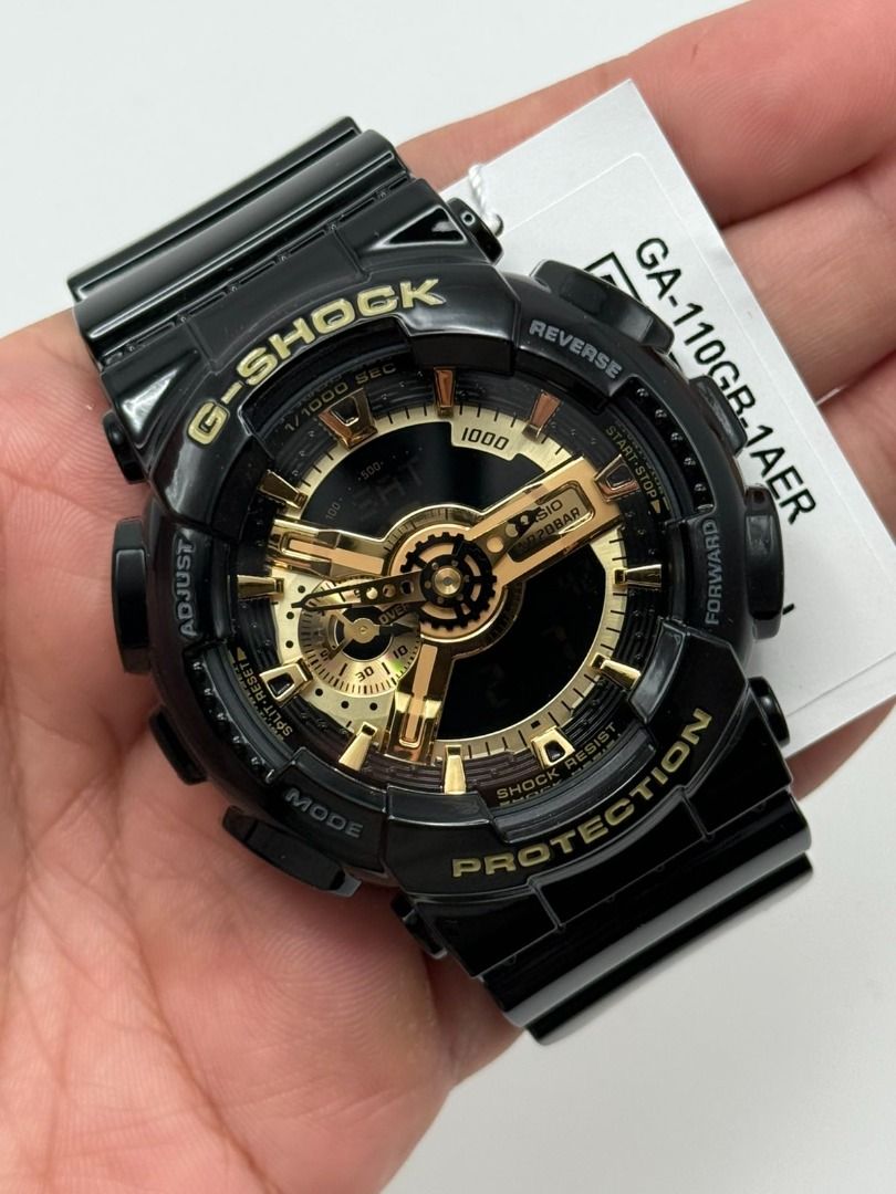 CASIO G-SHOCK Analog Digital Gloss Black Resin Band Men's Watch, Men's ...