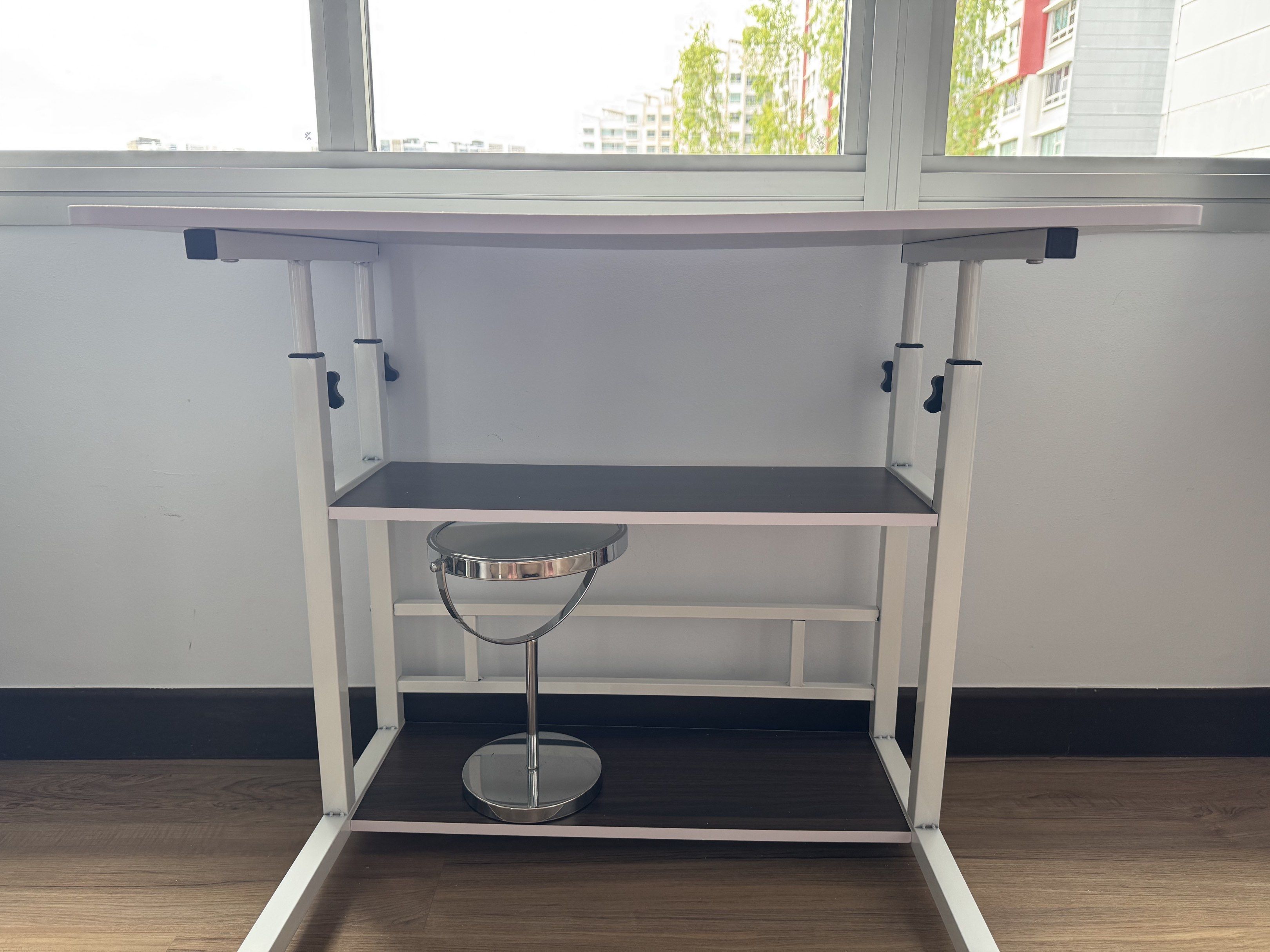 crown.sg Adjustable White 2-Layer Table, Furniture & Home Living ...
