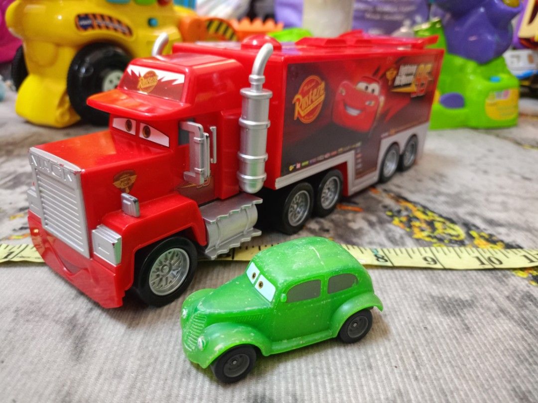 Disney Pixar Cars Mack Truck and Green Car, Hobbies & Toys, Toys ...
