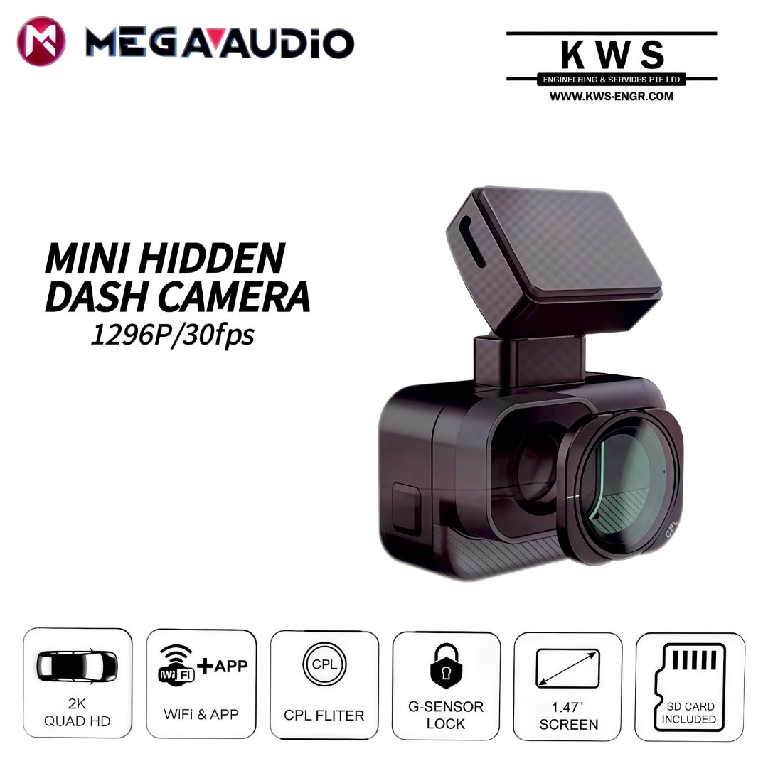 MEGA AUDIO MINI HIDDEN 2K HD DASH CAMERA , Car Accessories, Accessories ...