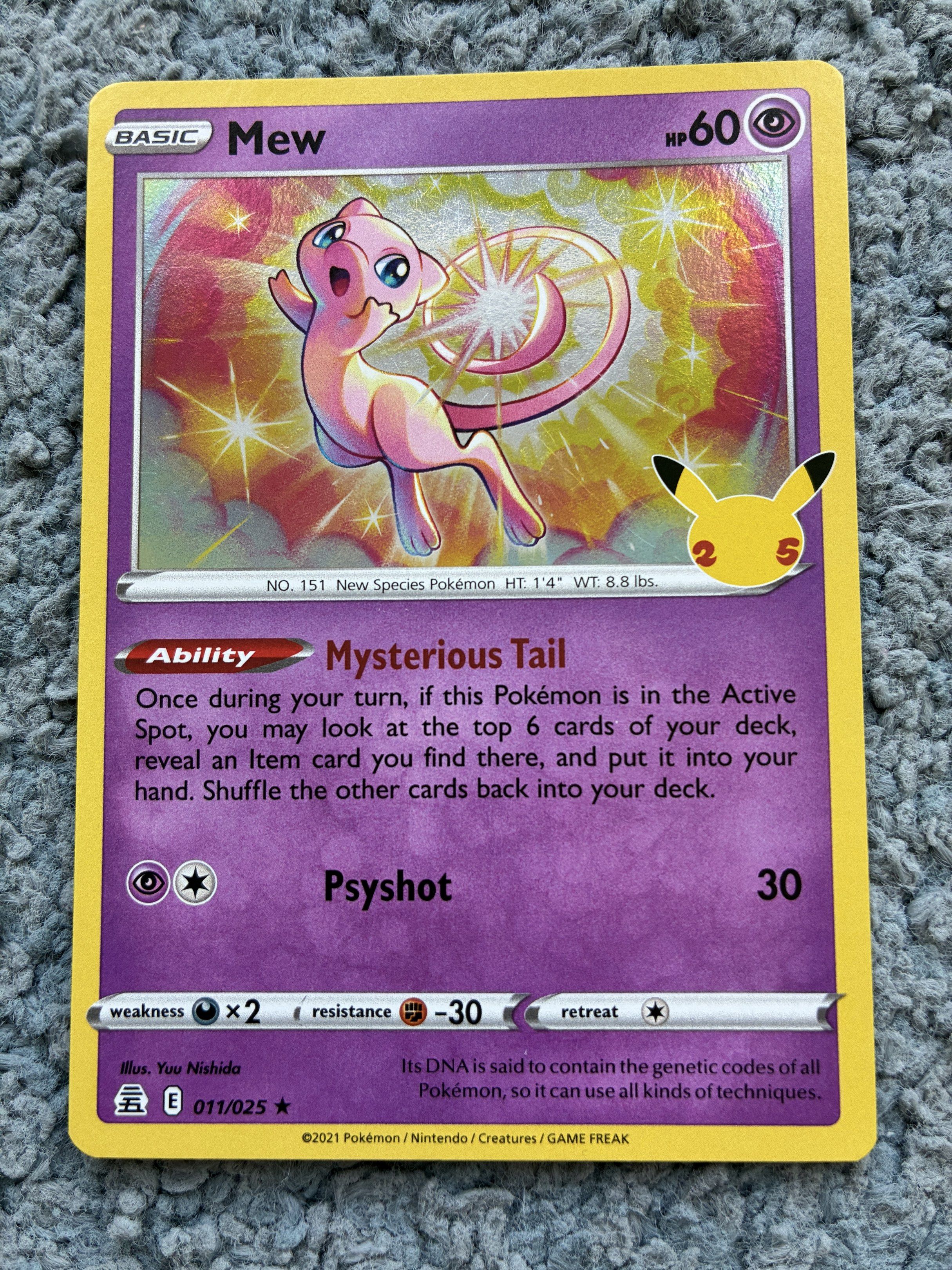 Mew # 011/025 Holo Rare 2021 Pokemon Celebrations 25th Anniversary Card ...