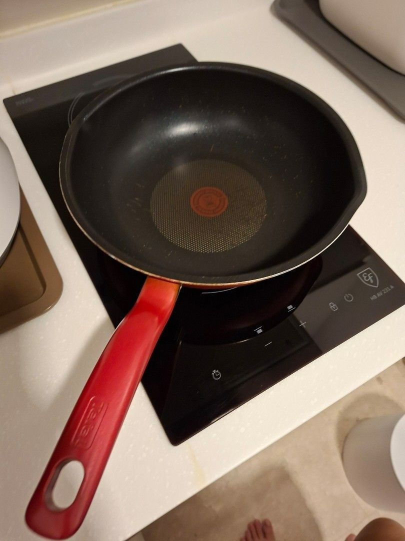 Tefal Frying Pan with Red Handle, Furniture & Home Living, Kitchenware ...