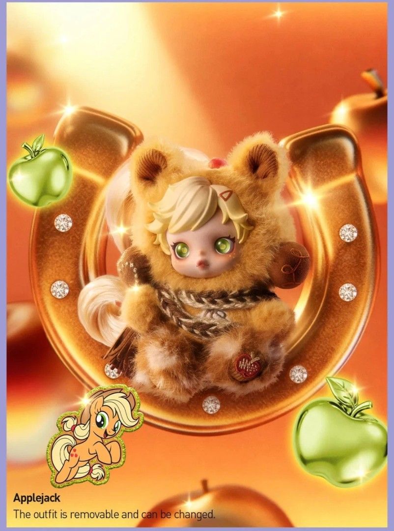 Applejack Skullpanda MLP My Little Pony Popmart Plush Pendant, Hobbies ...