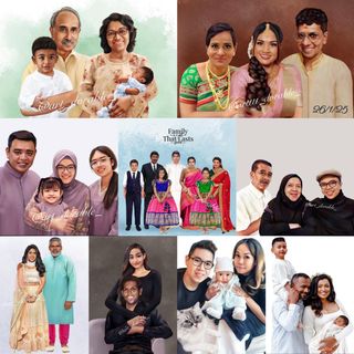 Customised personalised digital oil painting art commissions family ...