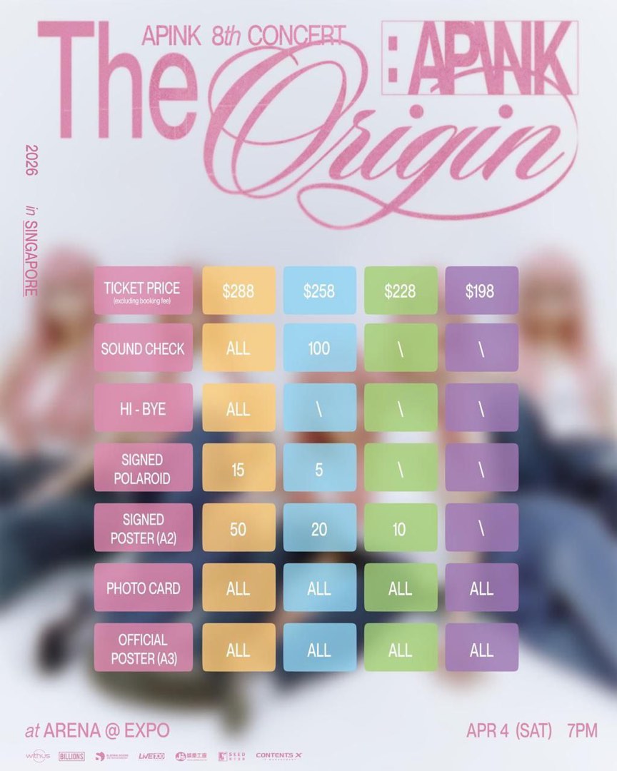 Apink 8th Concert: The Origin - Singapore Tickets, Tickets & Vouchers ...