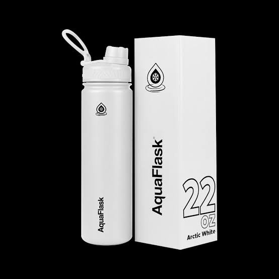 AquaFlask 22oz Arctic White sports lid flask, Furniture & Home Living ...