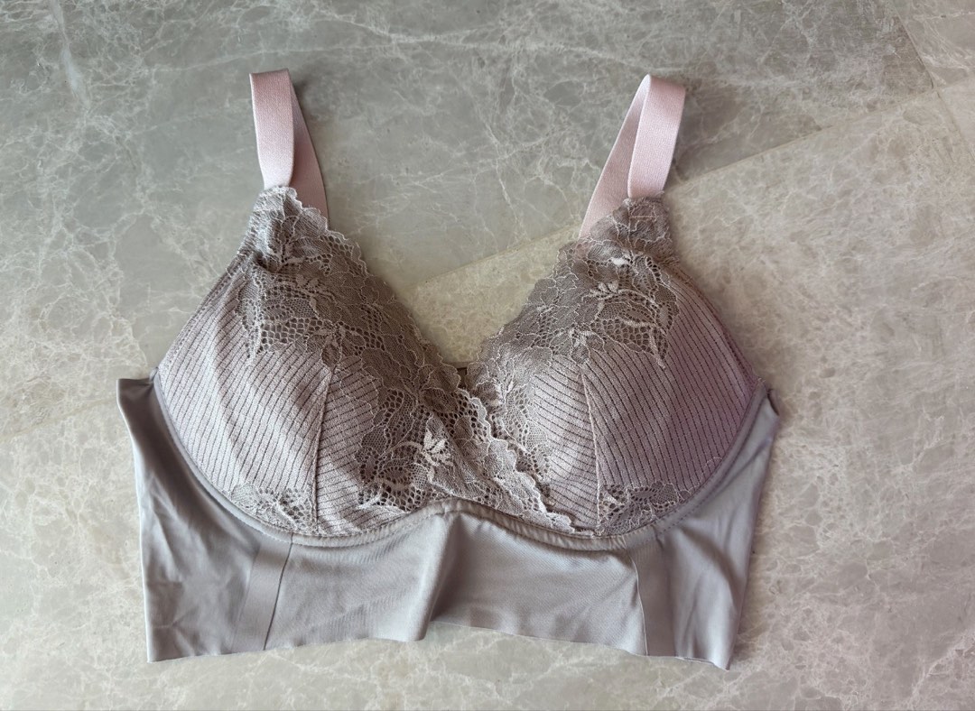 Japanese Lace Bra, Bralette, Pink/Nude Colour, 75B/C (Bought in Japan ...