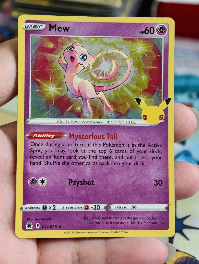 Mew 2021 Pokemon Celebrations 25th Anniversary Holo Rare 011/025 ...