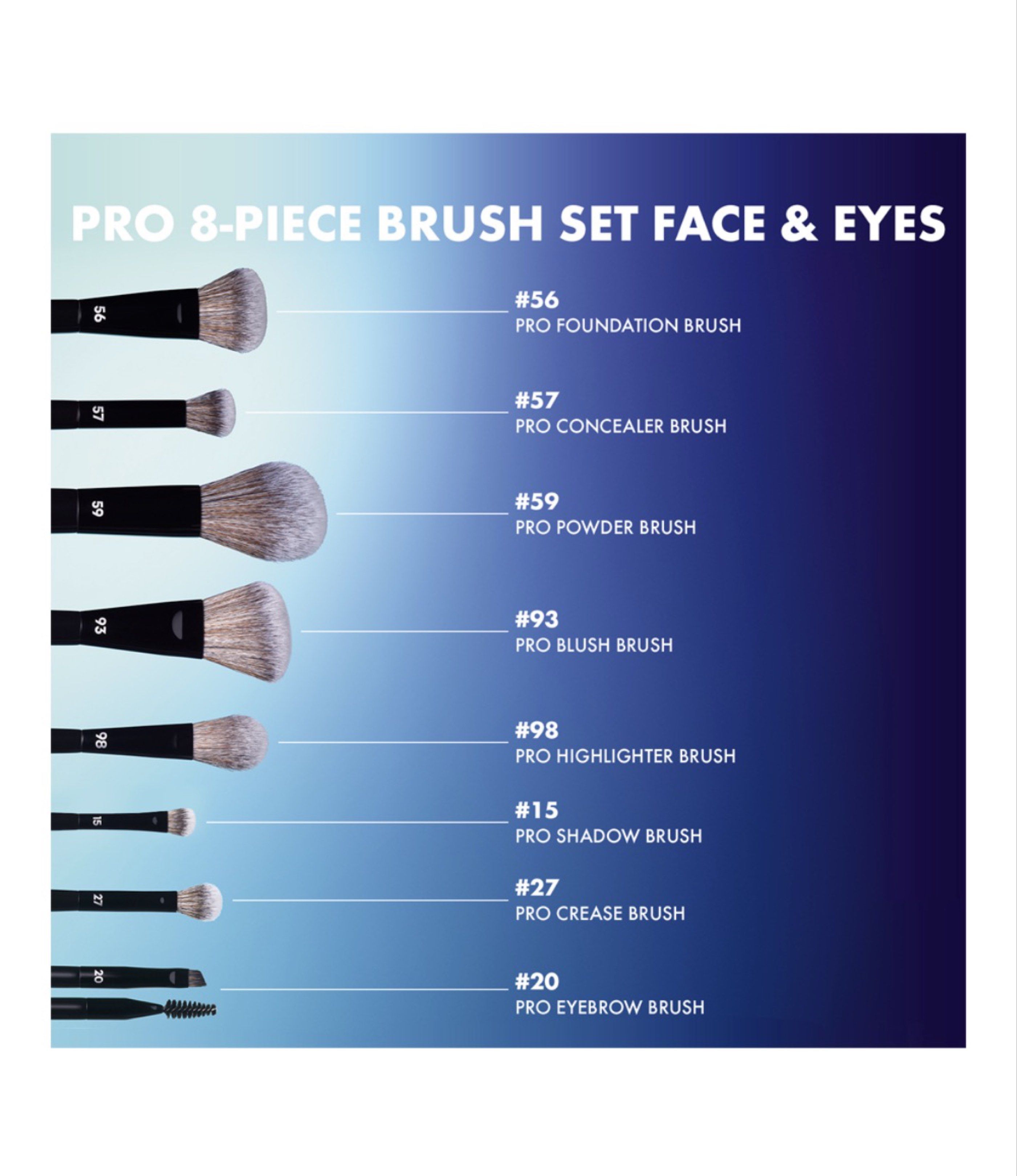 Sephora Moving Lights Pro 8-Piece Brush Set, Beauty & Personal Care ...