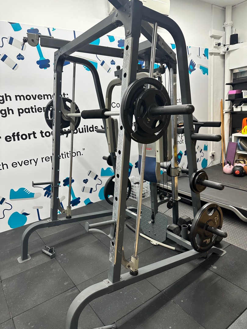 Vigor Smith Machine plus plate weights, Sports Equipment, Exercise ...