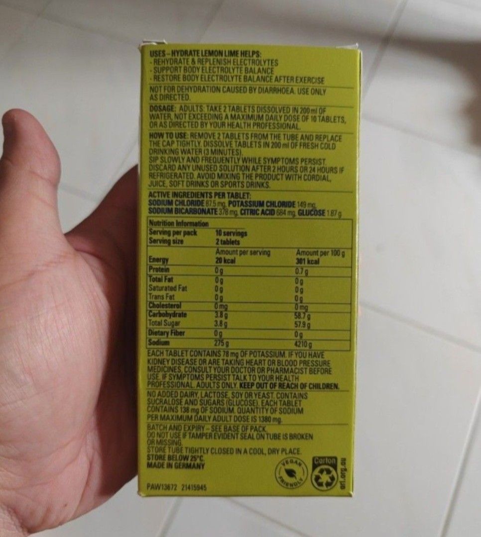 VOOST Hydrate + Electrolyte Lemon + Lime Tablets, Expiry Jan 2028 ...