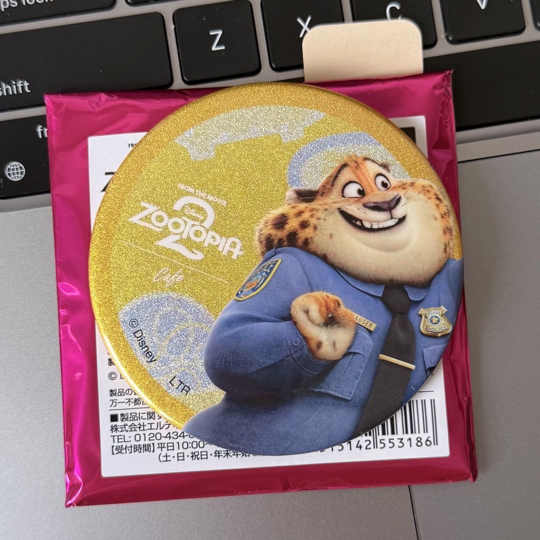 wts zootopia benjamin clawhauser badge, Hobbies & Toys, Memorabilia ...