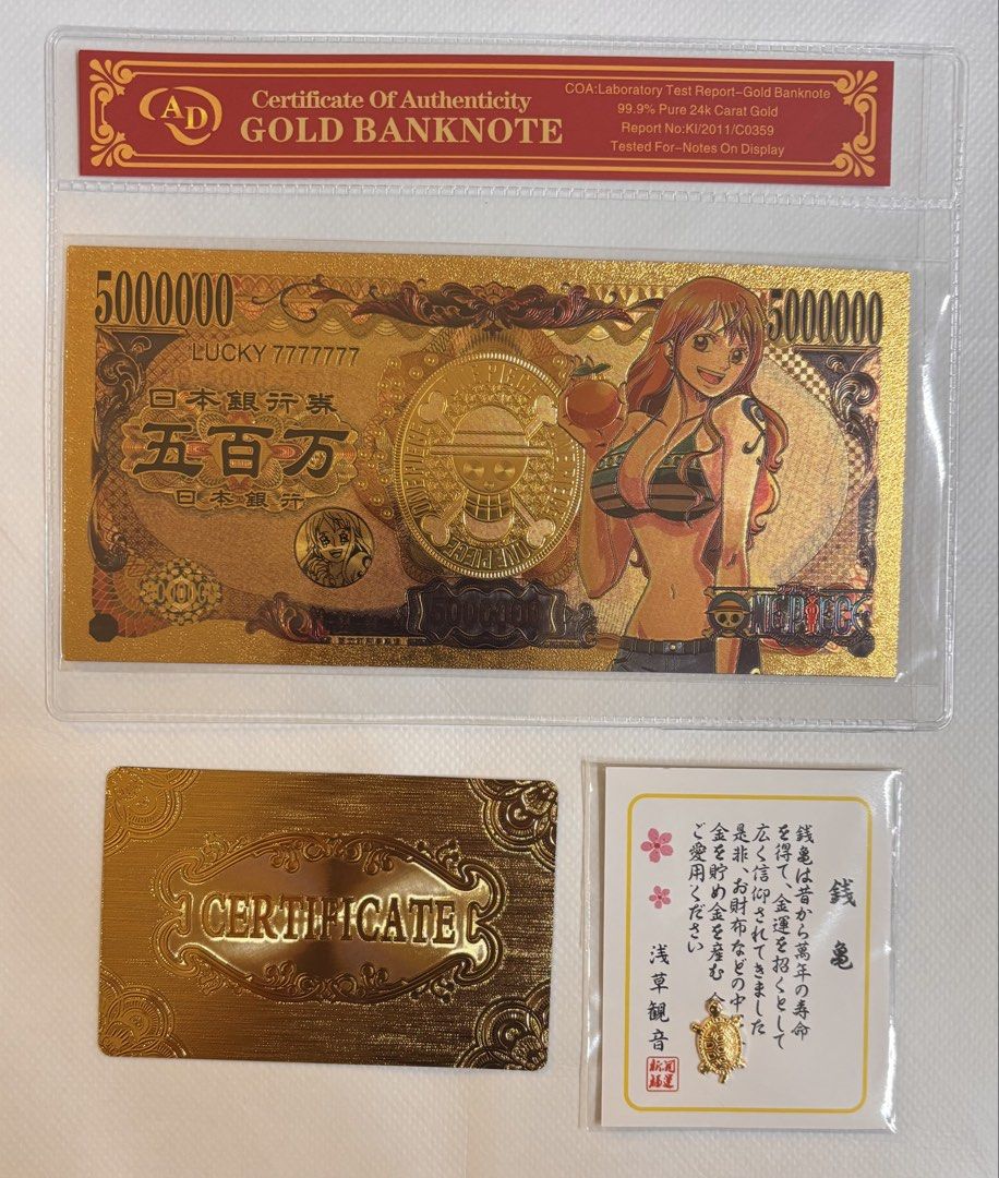 One Piece Nami Gold Bank Note, Hobbies & Toys, Memorabilia ...