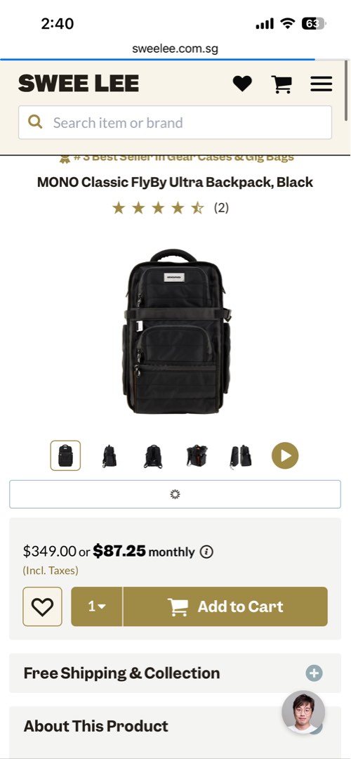 Mono Classic FlyBy Ultra Backpack - Black, Men's Fashion, Bags ...