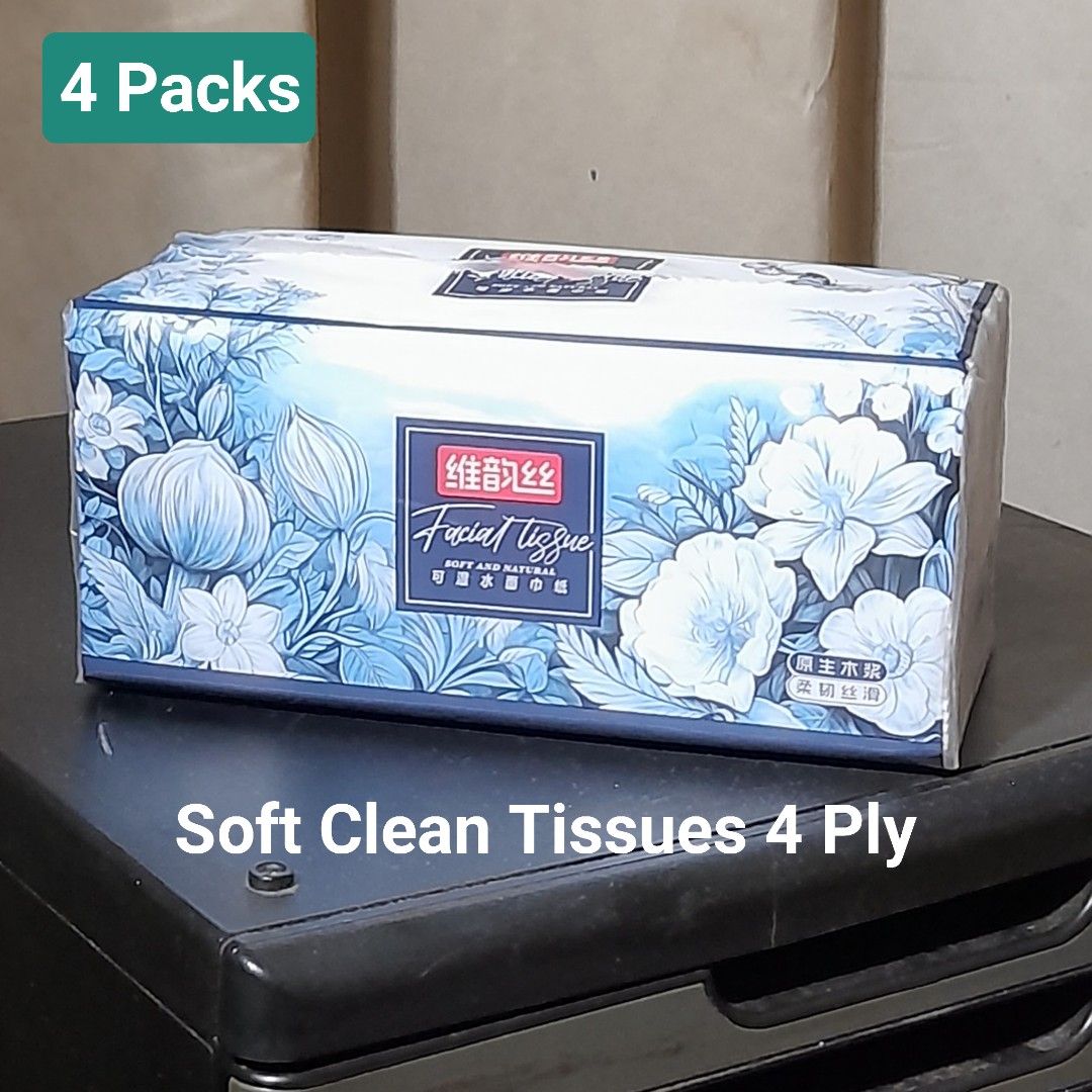 Soft Clean Tissue 4 Ply - 4 Packs, Beauty & Personal Care, Sanitary ...