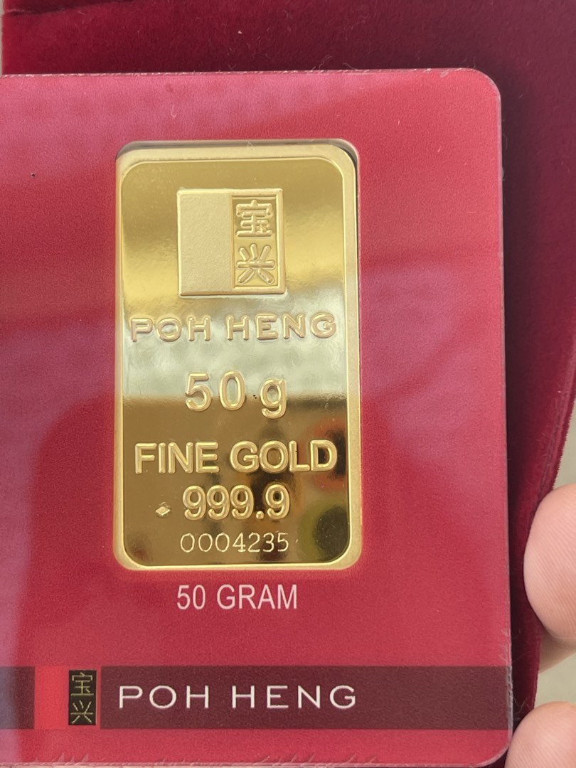 Poh Heng 50g Fine Gold Bar, Luxury, Accessories on Carousell
