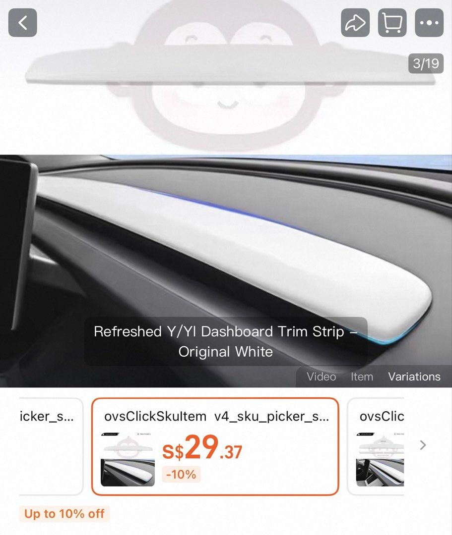 Tesla model y juniper dashboard trim white, Car Accessories ...