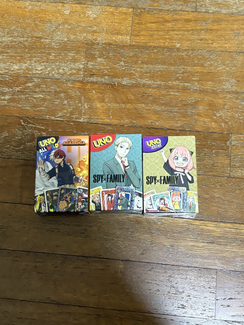UNO Card Games - My Hero Academia, Spy Family, Hobbies & Toys, Toys ...