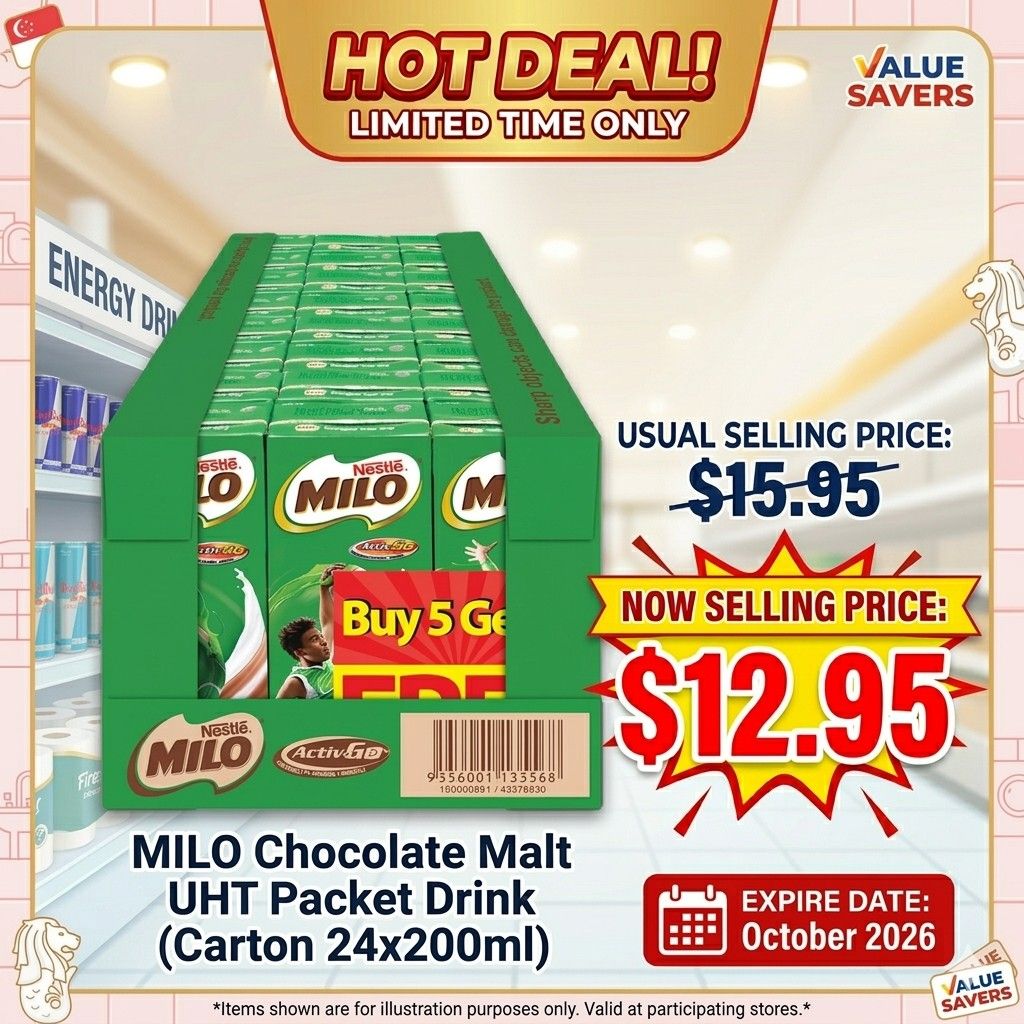 Milo Chocolate Malt UHT Packet Drink (Carton), Food & Drinks, Beverages ...