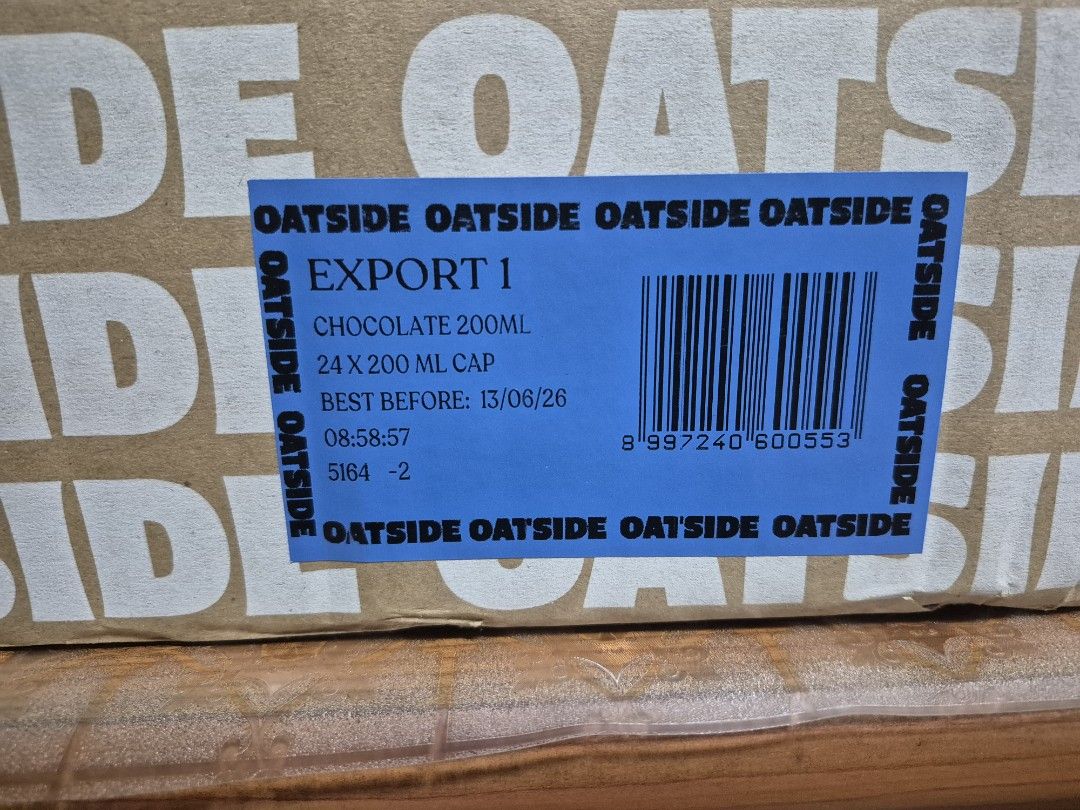 OATSIDE Chocolate Oat Milk (24 × 200ml) – Full Carton, Food & Drinks ...