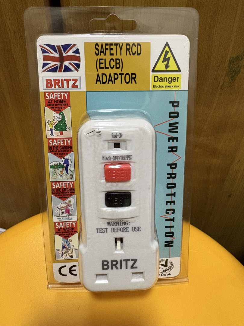Britz Safety RCD (ELCB) Adaptor, TV & Home Appliances, Electrical ...
