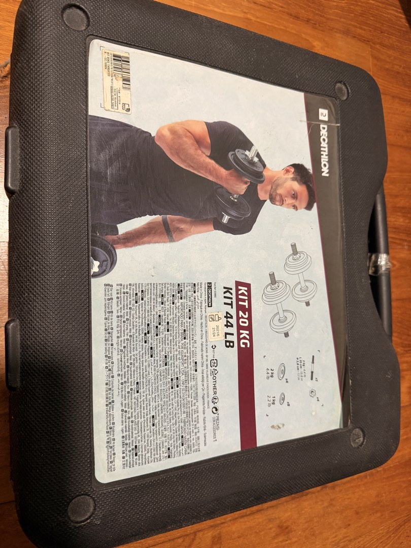 Decathlon Domyos 20 kg Dumbbell Weight Kit with Case, Sports Equipment ...