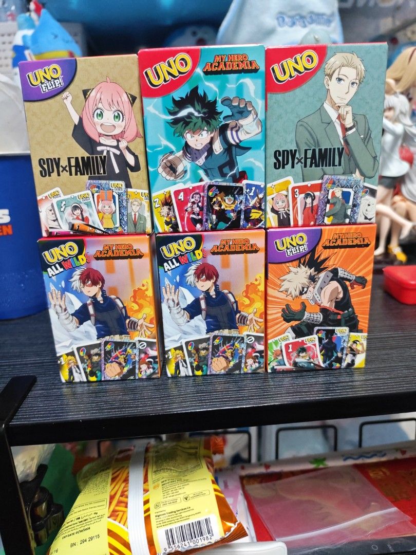 UNO Card Game - Spy x Family & My Hero Academia, Hobbies & Toys, Toys ...