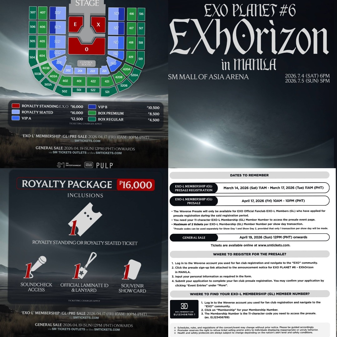 EXO Planet #6 ExOhorizon in Manila -Ticket Assist, Tickets & Vouchers ...