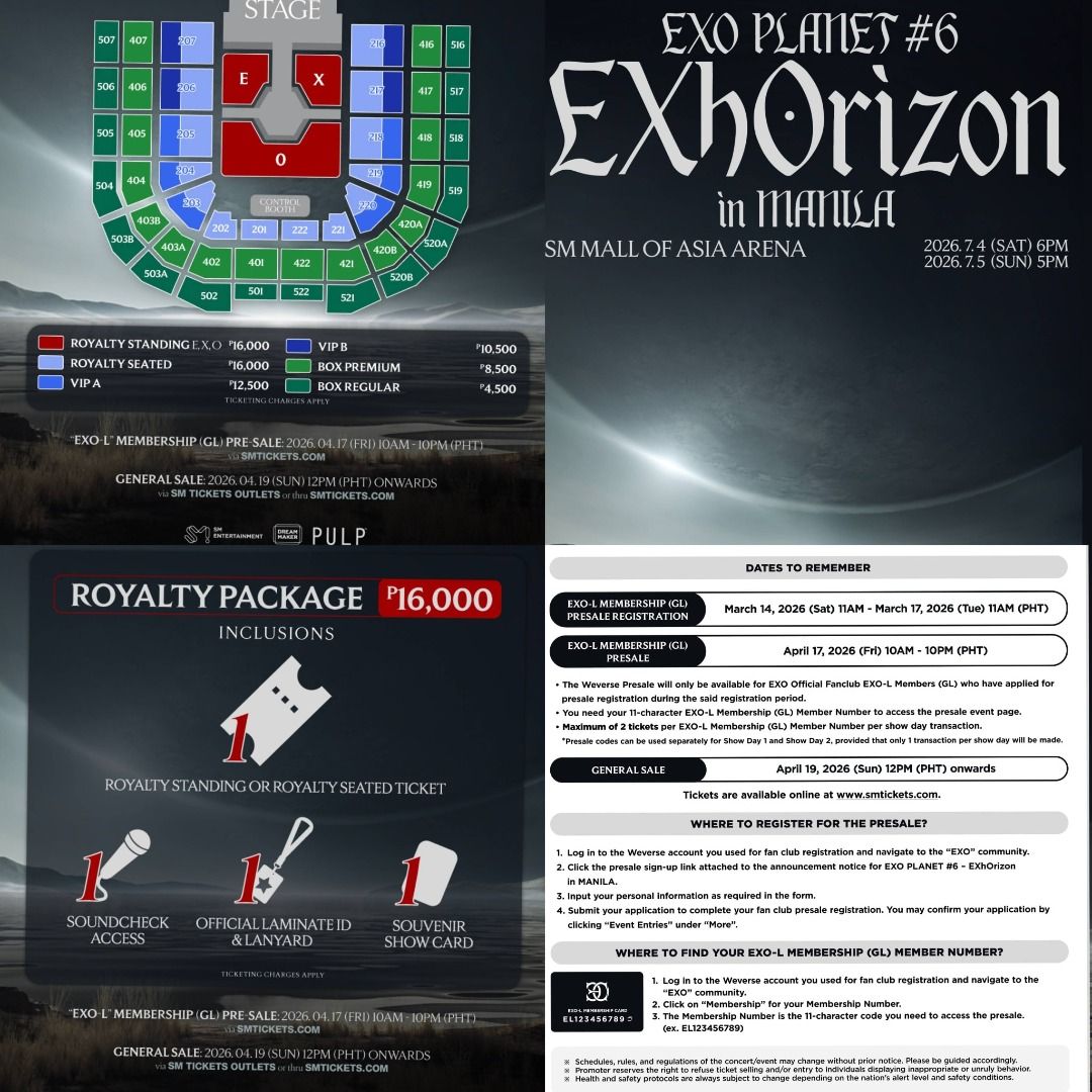 EXO Planet #6 ExOhorizon in Manila -Ticket Assist, Tickets & Vouchers ...