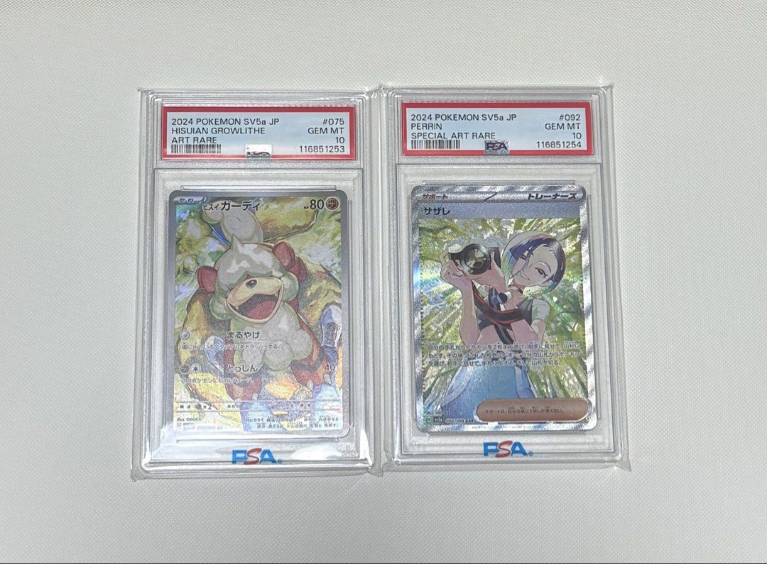 Sequential Pokemon SV5a JP Hisuian Growlithe & Perrin Art Rare PSA 10 ...