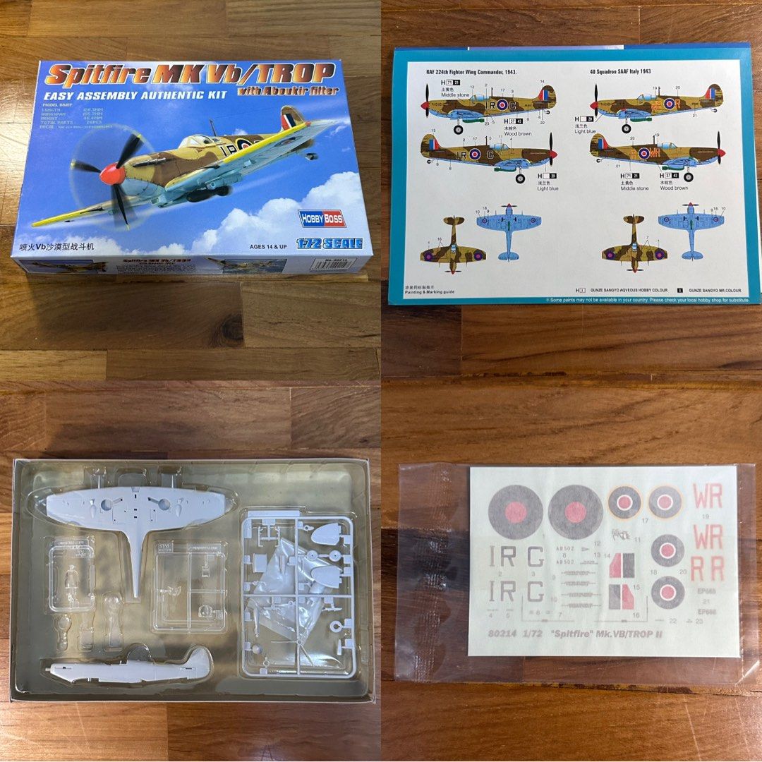 1/72 Hobby Boss WW2 Aircraft Model Kits - F4U-4, P-47D, F4F-4, Spitfire ...