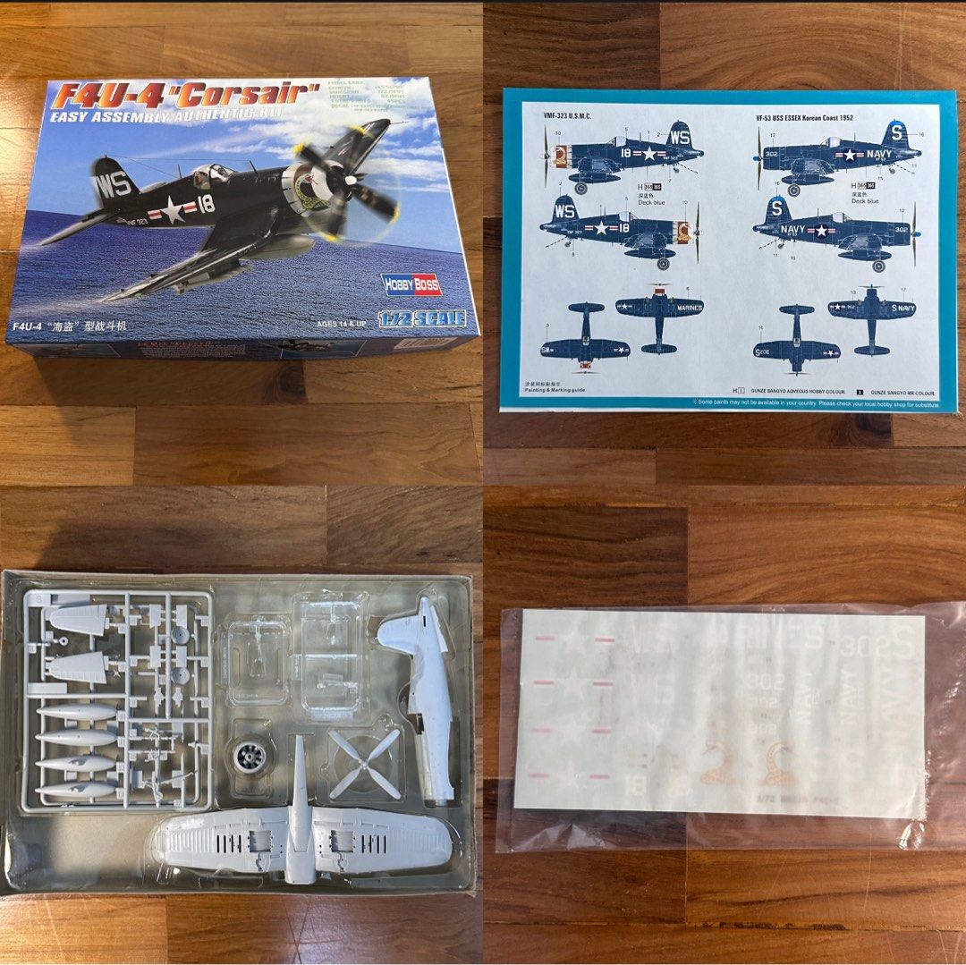 1/72 Hobby Boss WW2 Aircraft Model Kits - F4U-4, P-47D, F4F-4, Spitfire ...
