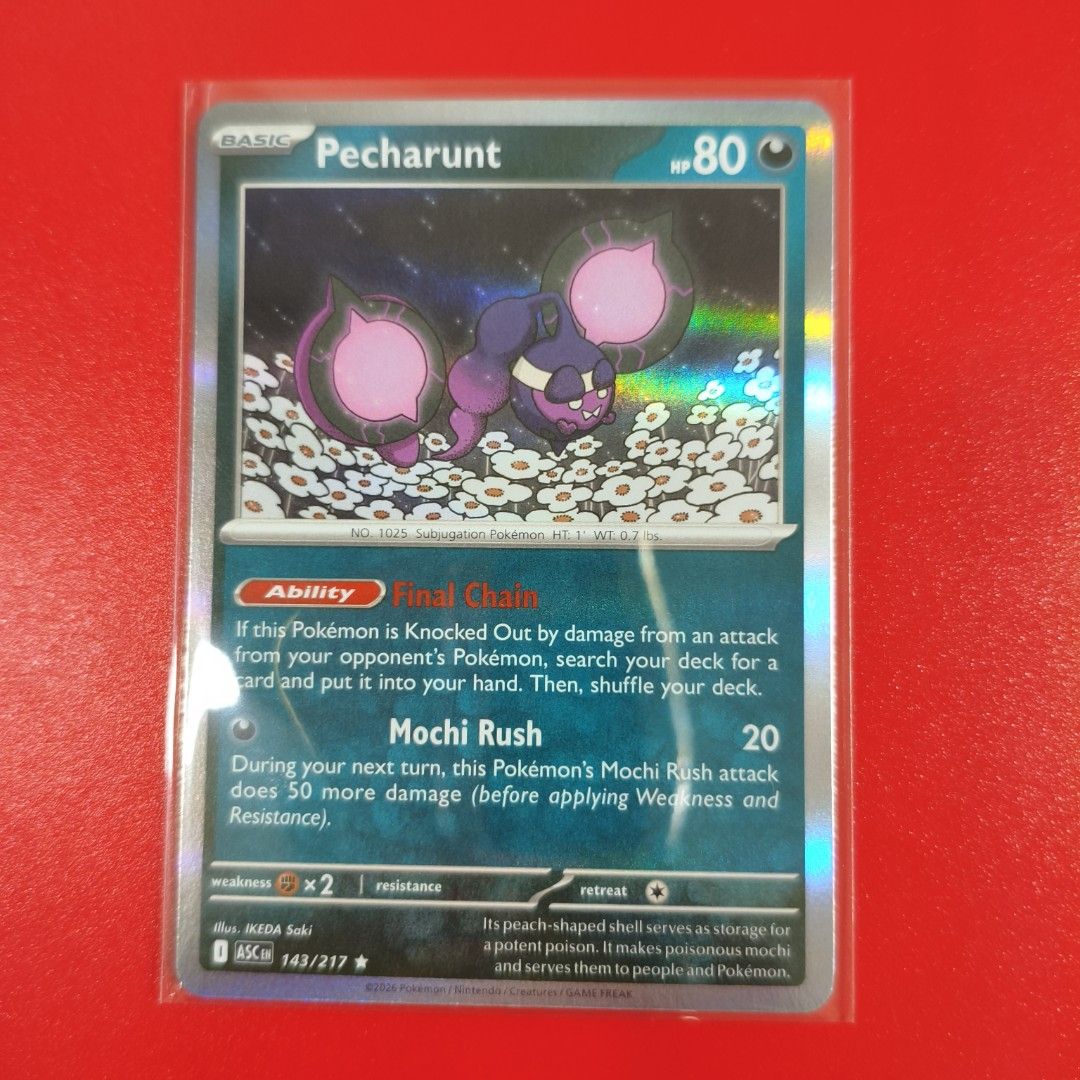 50¢ Pecharunt #143 Pokemon Holo Rare Card 2026 Ascended Heroes, Hobbies ...
