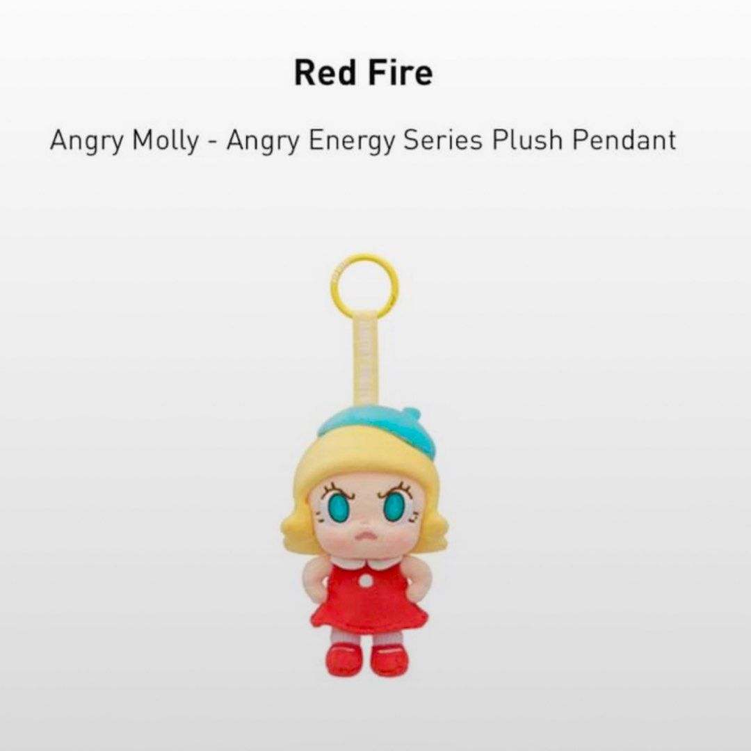 Red Fire Authentic Pop Mart Angry Molly - Angry Energy Series, Hobbies ...