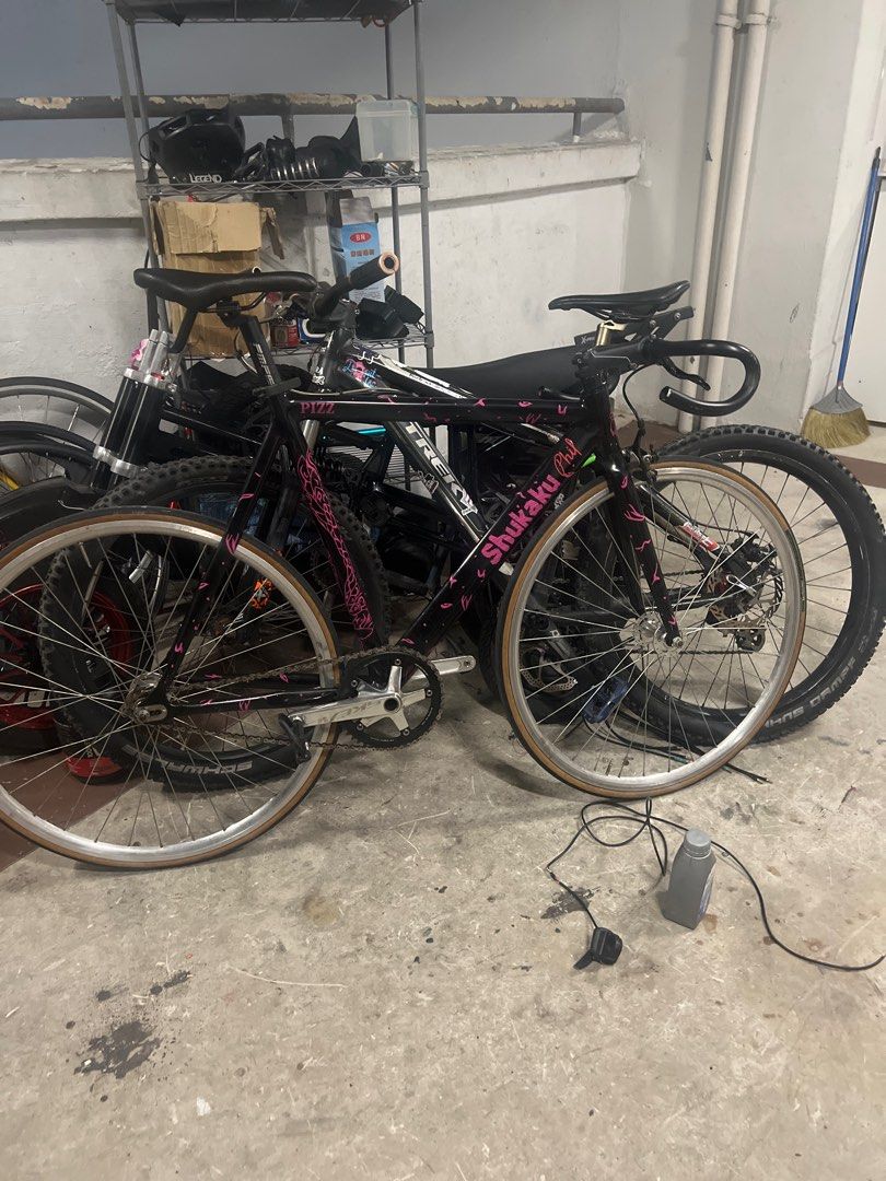 Shukaku Fixed Gear Bike - Black and Pink, Sports Equipment, Bicycles ...