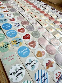 [$5 for 50pcs] Thank You Rectangle Stickers, Hobbies & Toys, Stationery ...