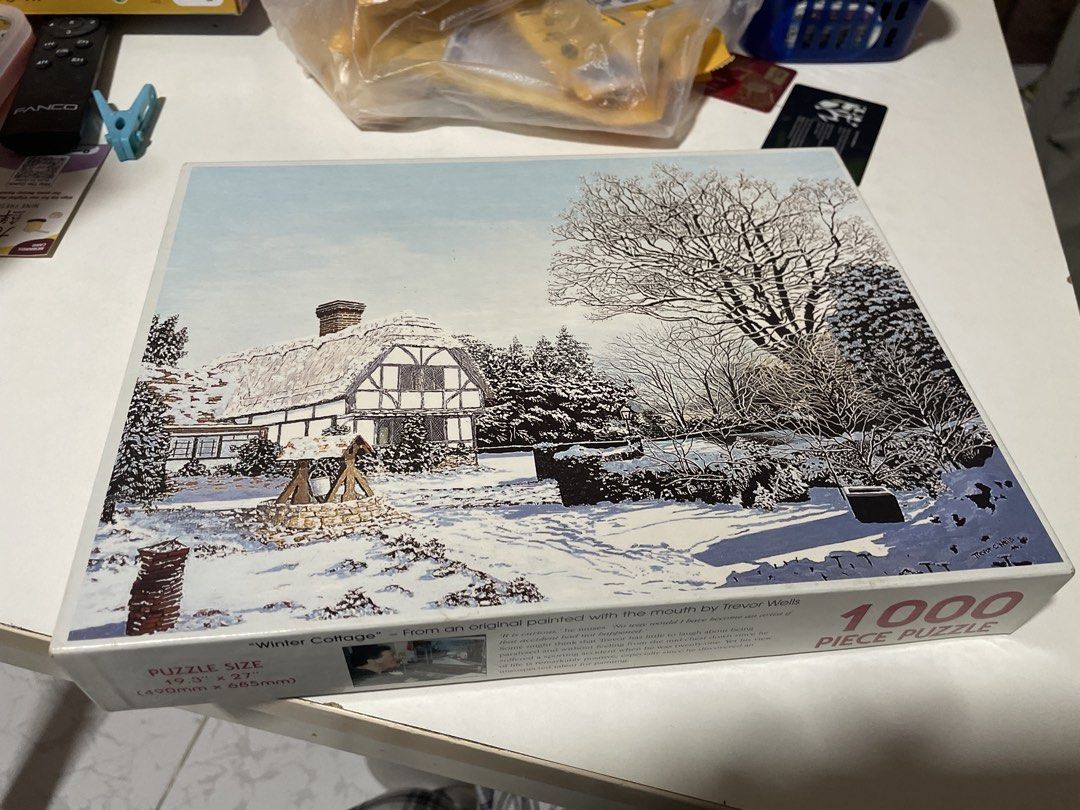1000 Piece Winter Cottage Jigsaw Puzzle, Hobbies & Toys, Toys & Games ...