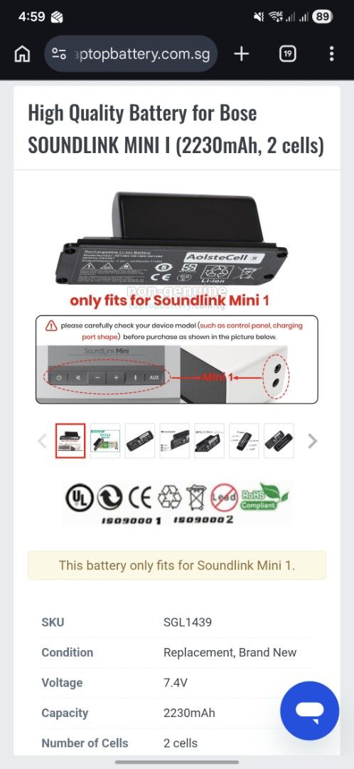 Bose Soundlink Mini 1 Replacement Battery, Audio, Soundbars, Speakers ...