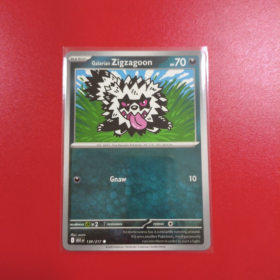 Galarian Zigzagoon #130 Pokemon Card 2026 Ascended Heroes, Hobbies ...