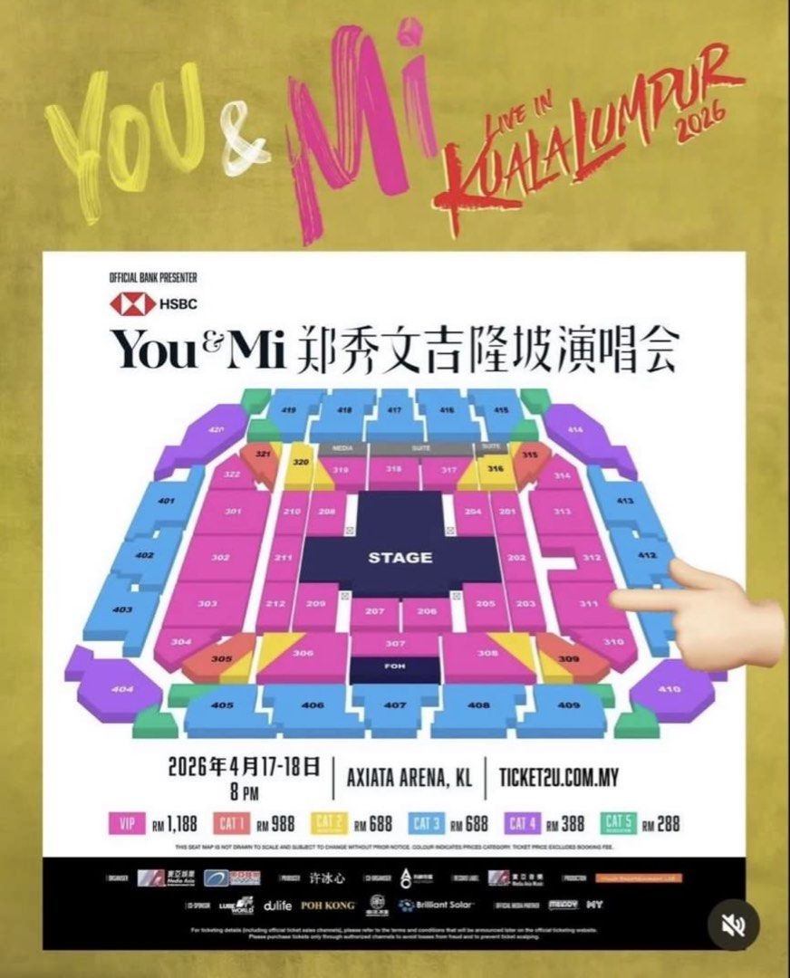 VIP SECTION 311 SAMMI CHENG CONCERT TICKET KL, Tickets & Vouchers ...