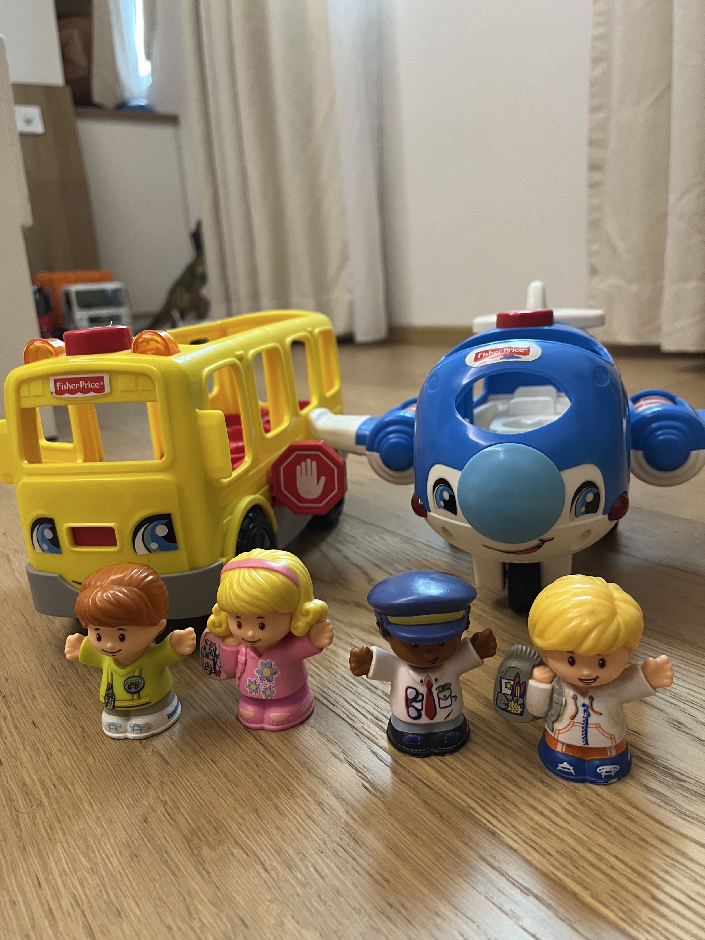 Fisher-Price Little People Airplane & School Bus Set, Babies & Kids ...